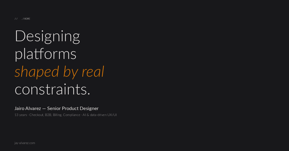 Jairo Alvarez — Senior Product Designer